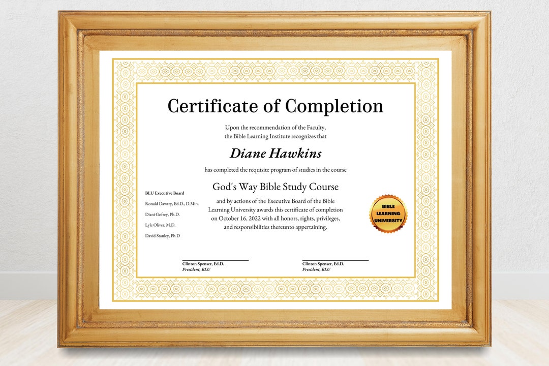 Editable Bible Study Certificate of Completion Template (digital ...