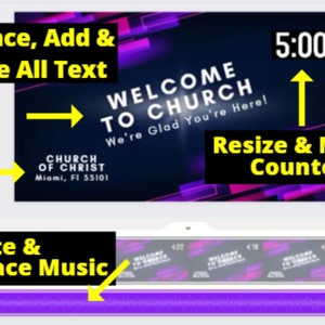 Editable Countdown Intro for Church Services With Music, Facebook, Zoom ...