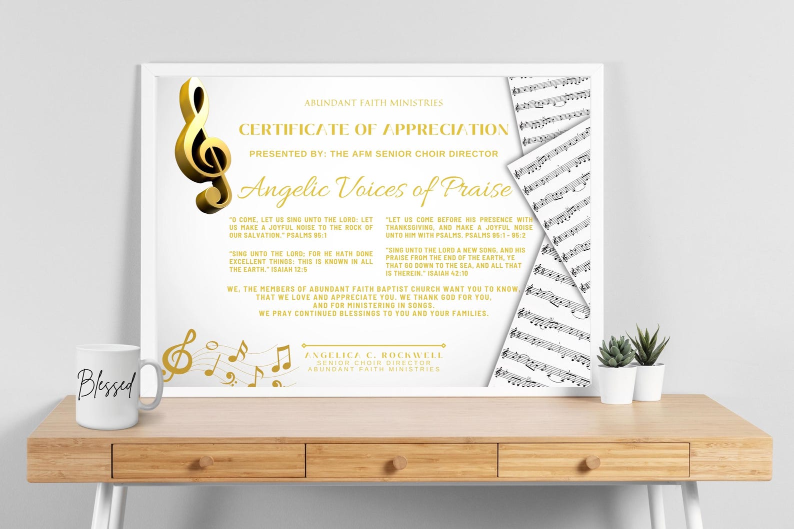 Editable Church Choir Certificate of Appreciation Template (canva) - Etsy