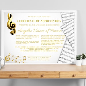 Editable Church Choir Certificate of Appreciation Template (canva ...