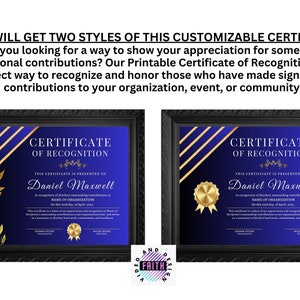 Elegant Certificate of Recognition for Honoring Achievements and ...