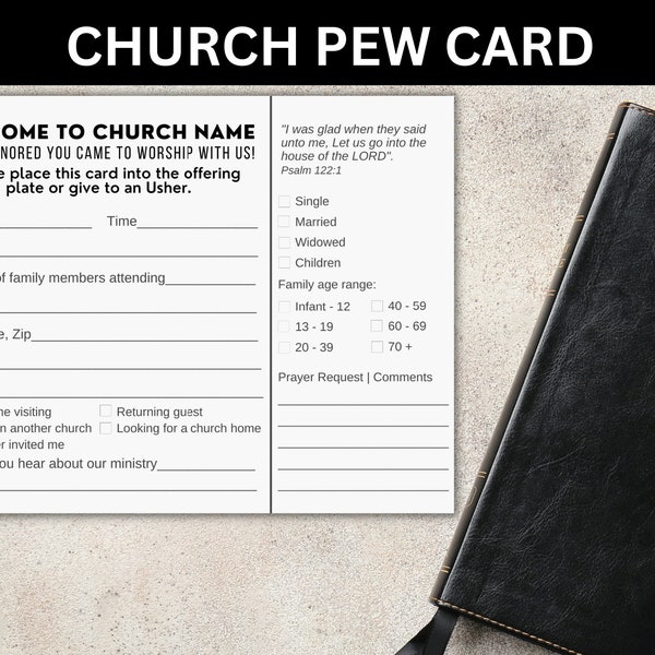 Church Visitors Editable Cards - Etsy