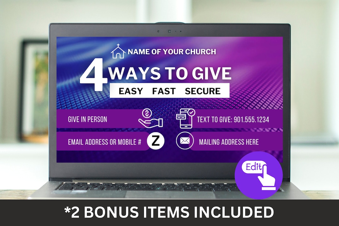 Editable Church Offering Motion Graphic: Loopable Giving Guide (digital ...