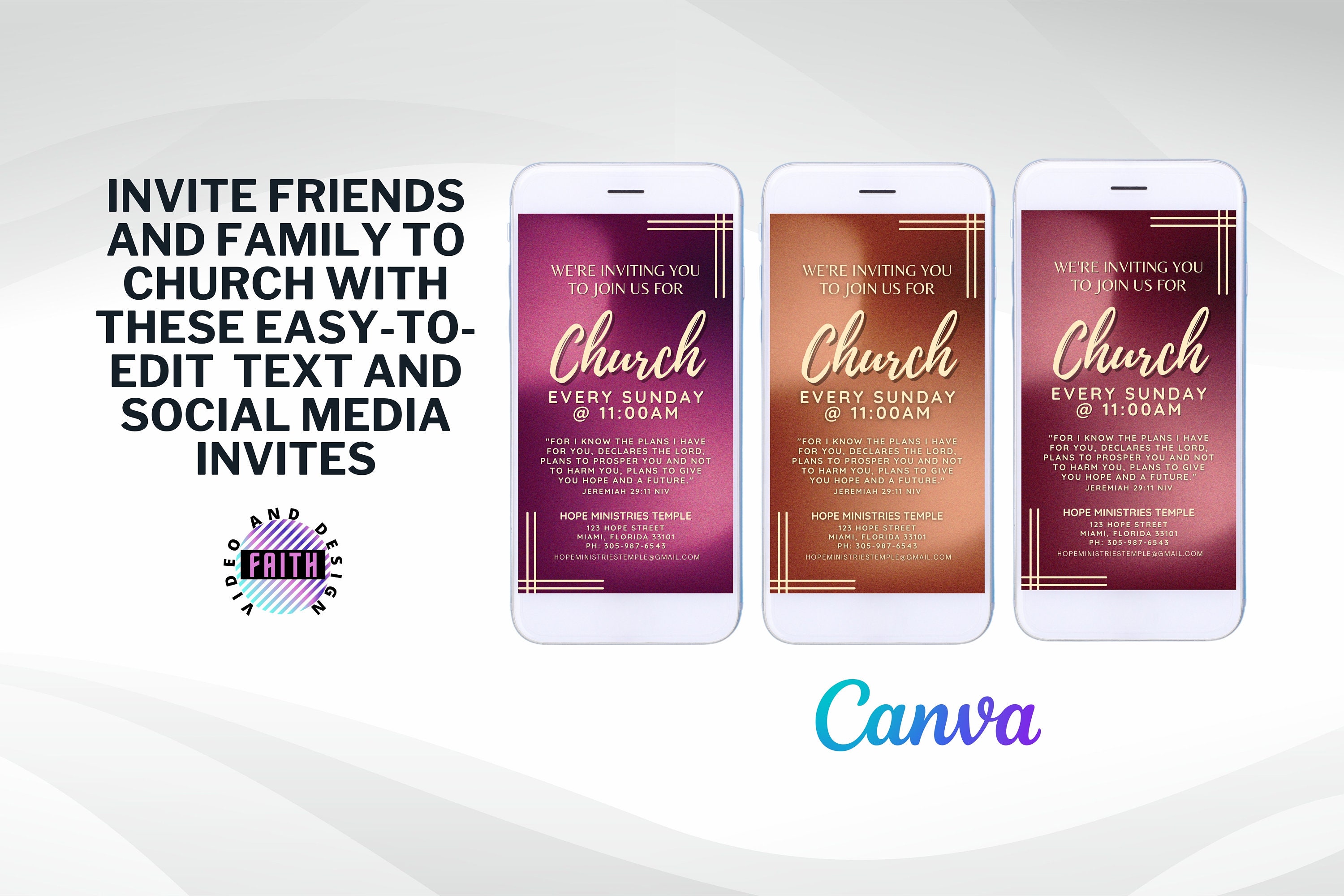 Editable Church Invitation Flyer: Social Media Template (canva) - Etsy