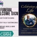 Celebration of Life Funeral Welcome Sign Template, Editable Memorial ...