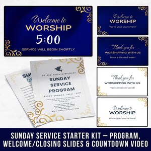 Sunday Service Starter Kit – Program, Welcome Slides & Countdown Video ...