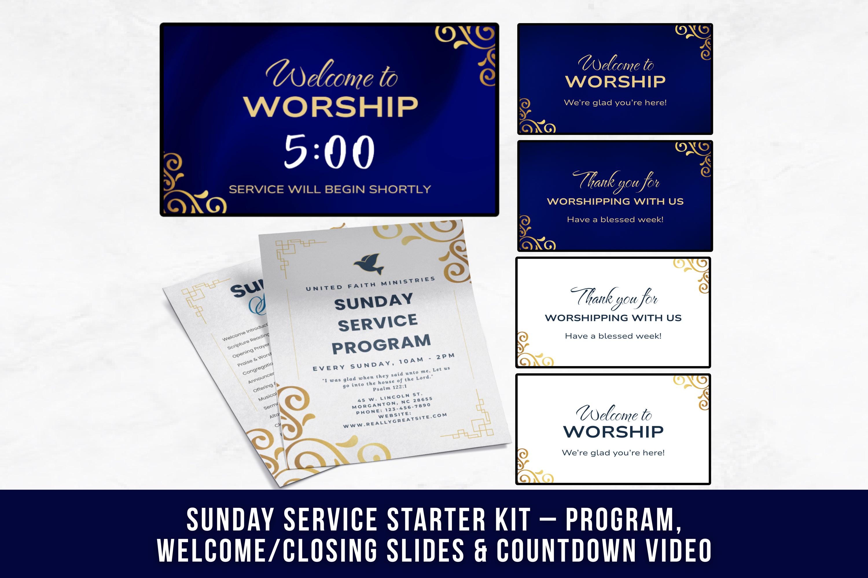 Sunday Service Starter Kit – Program, Welcome Slides & Countdown Video ...