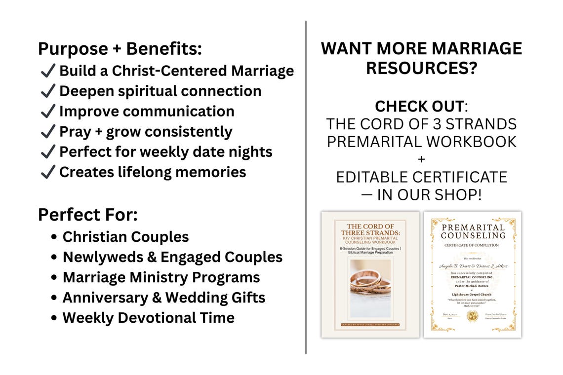 52-week Marriage Devotional + Vow Renewal Certificate | Printable KJV ...