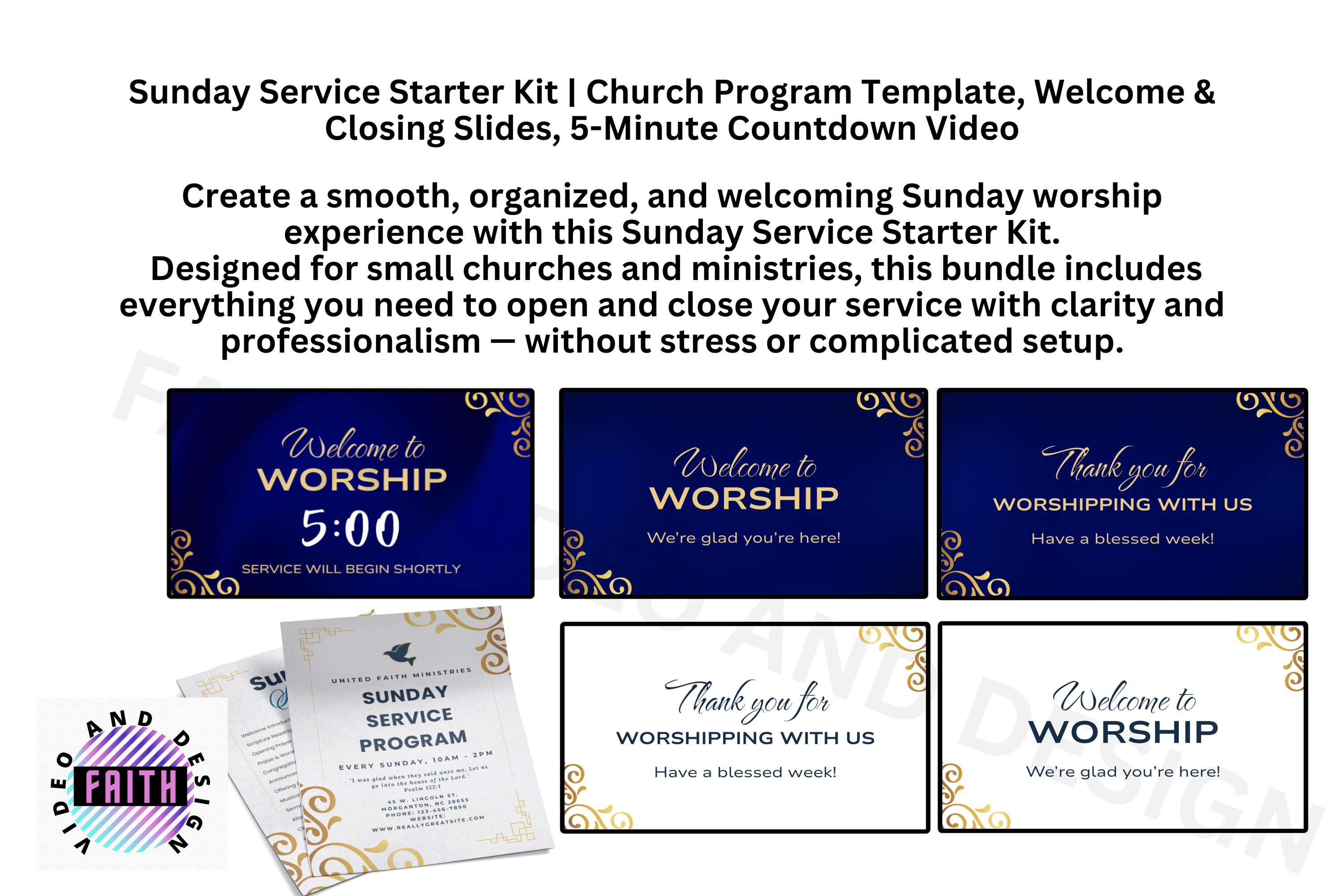 Sunday Service Starter Kit – Program, Welcome Slides & Countdown Video ...