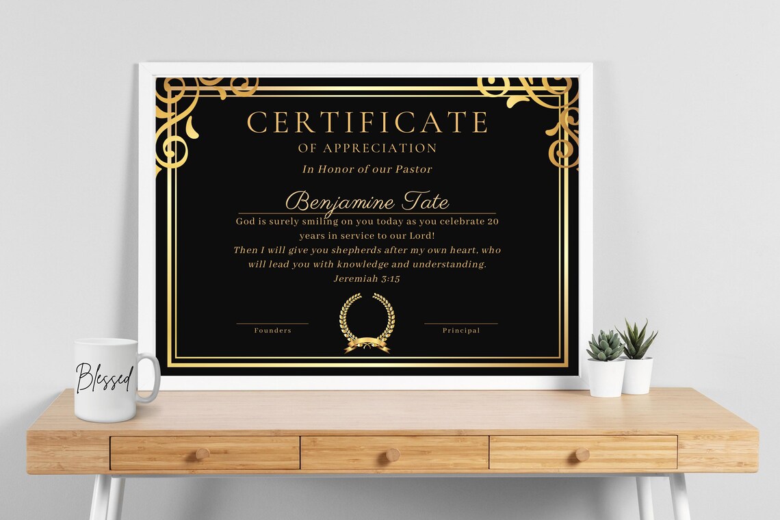 Editable Elegant Religious Honor Award Certificate, Appreciation Award ...