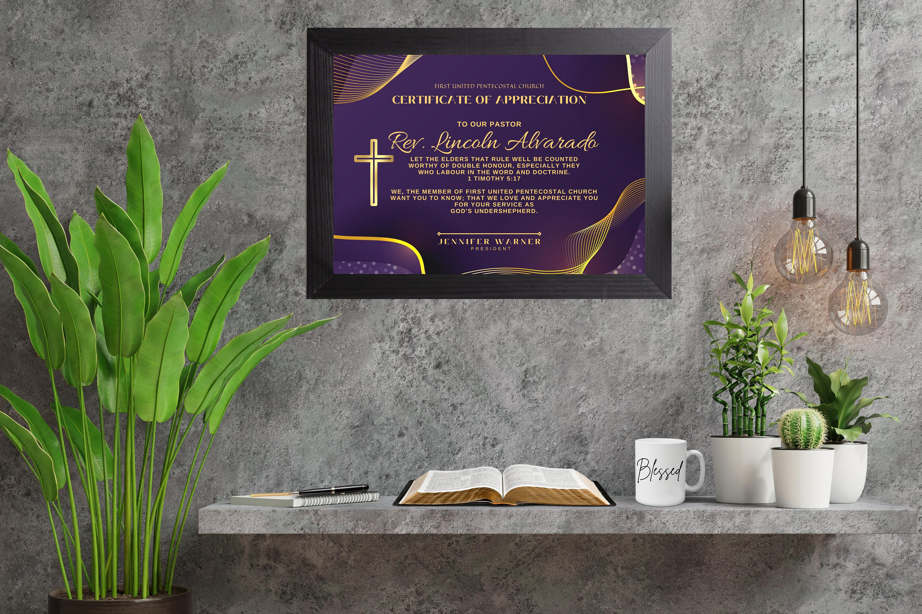 Editable Church Appreciation Certificate Template: Elegant Award (canva ...