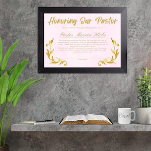 Editable Pastor Appreciation Certificate: Church Anniversary Plaque ...