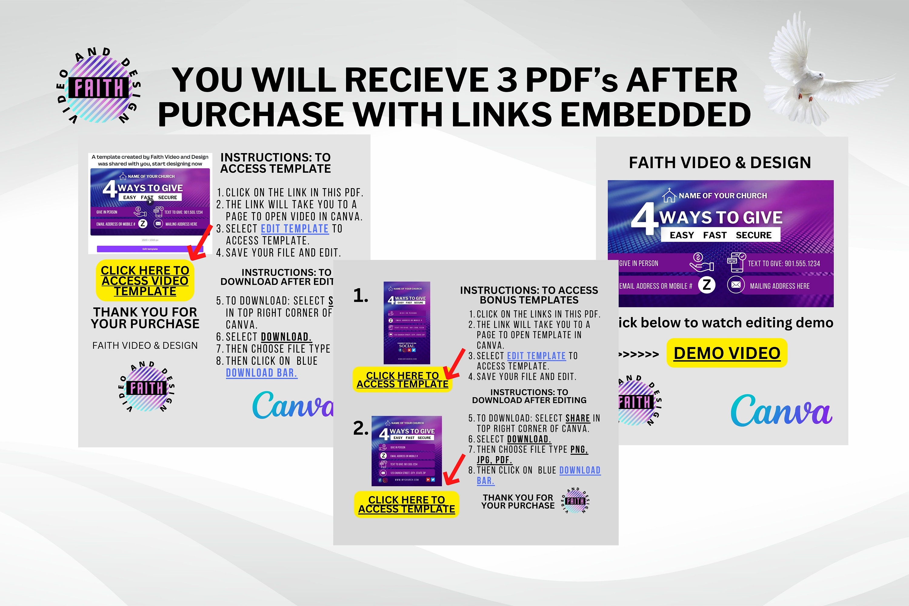 Editable Church Offering Motion Graphic 5-minute Loopable Giving Guide ...