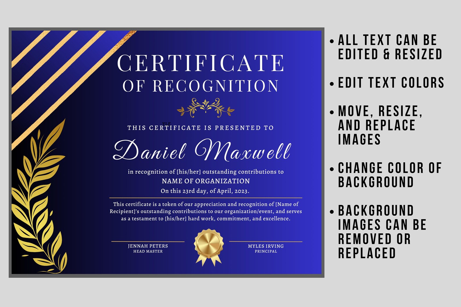 Elegant Certificate of Recognition for Honoring Achievements and ...