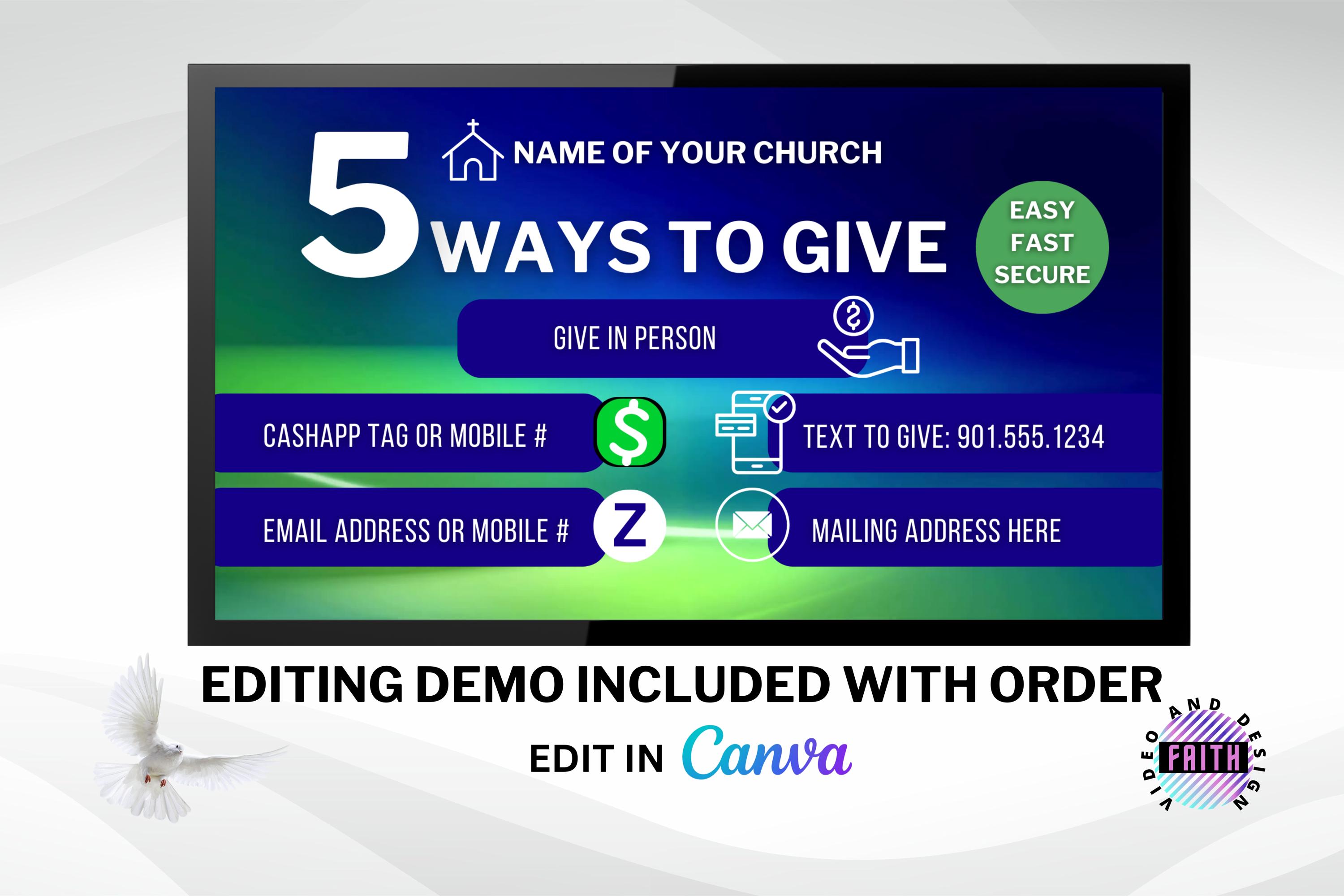 Church Offering Motion Graphic: 5 Ways to Give (digital Download) - Etsy