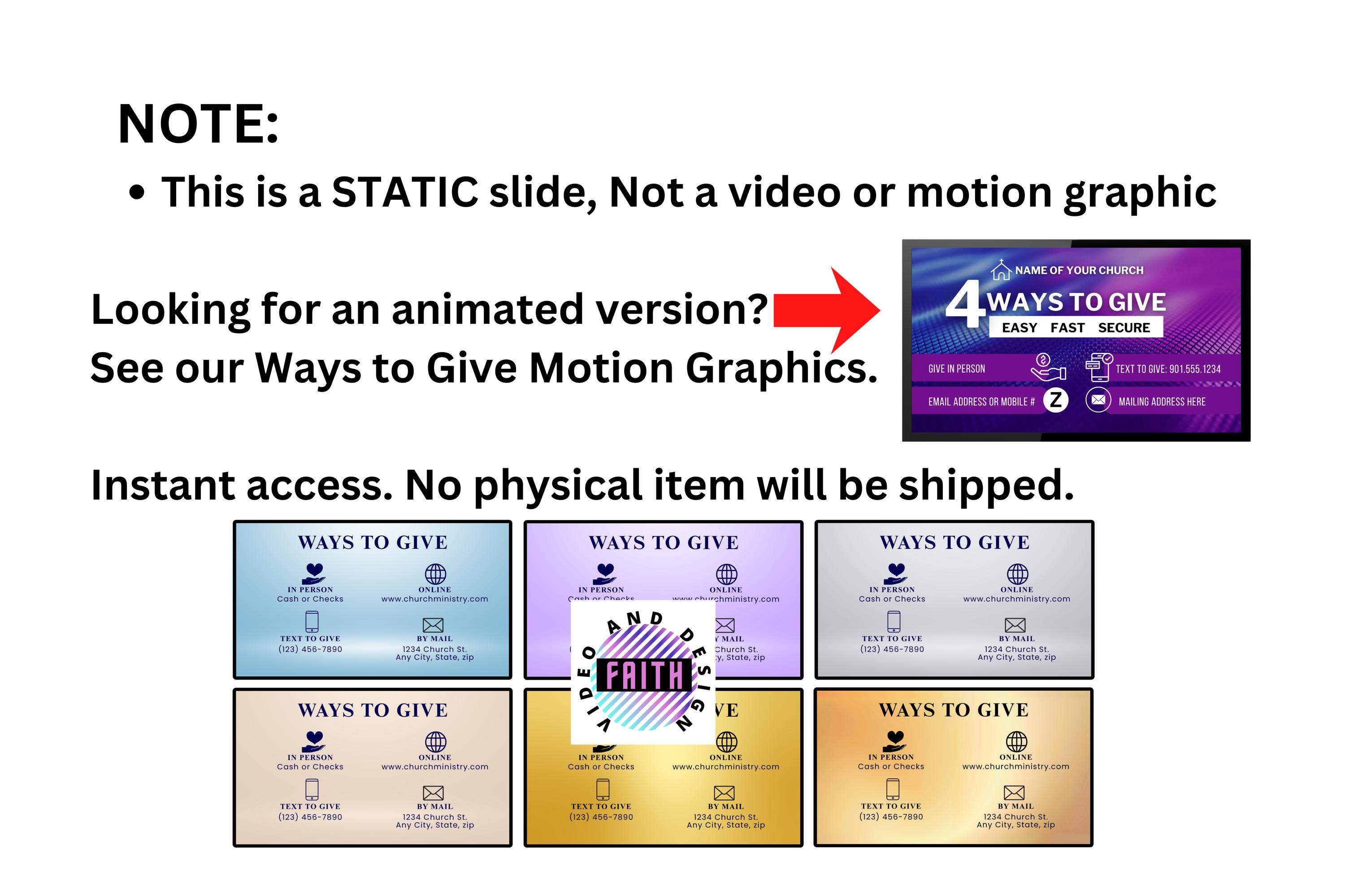 Church Ways to Give Slide Announcement | Editable Church Offering ...