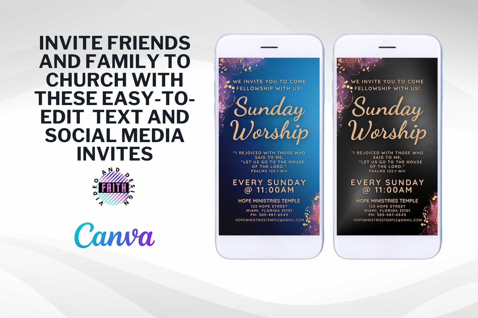 Church Invitation Flyer Template, Text Messaging and Social Media ...