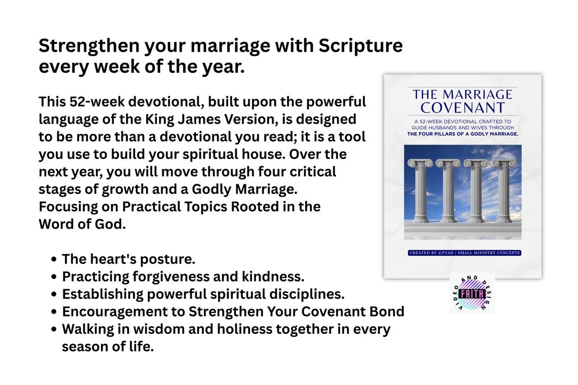 52-week Marriage Devotional + Vow Renewal Certificate | Printable KJV ...