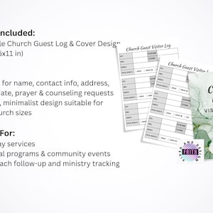 Printable Church Visitor Log: Guest Contact Form (PDF Download) - Etsy