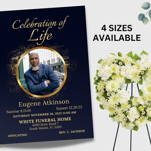 Celebration of Life Obituary Template | 4-page Customizable Memorial ...