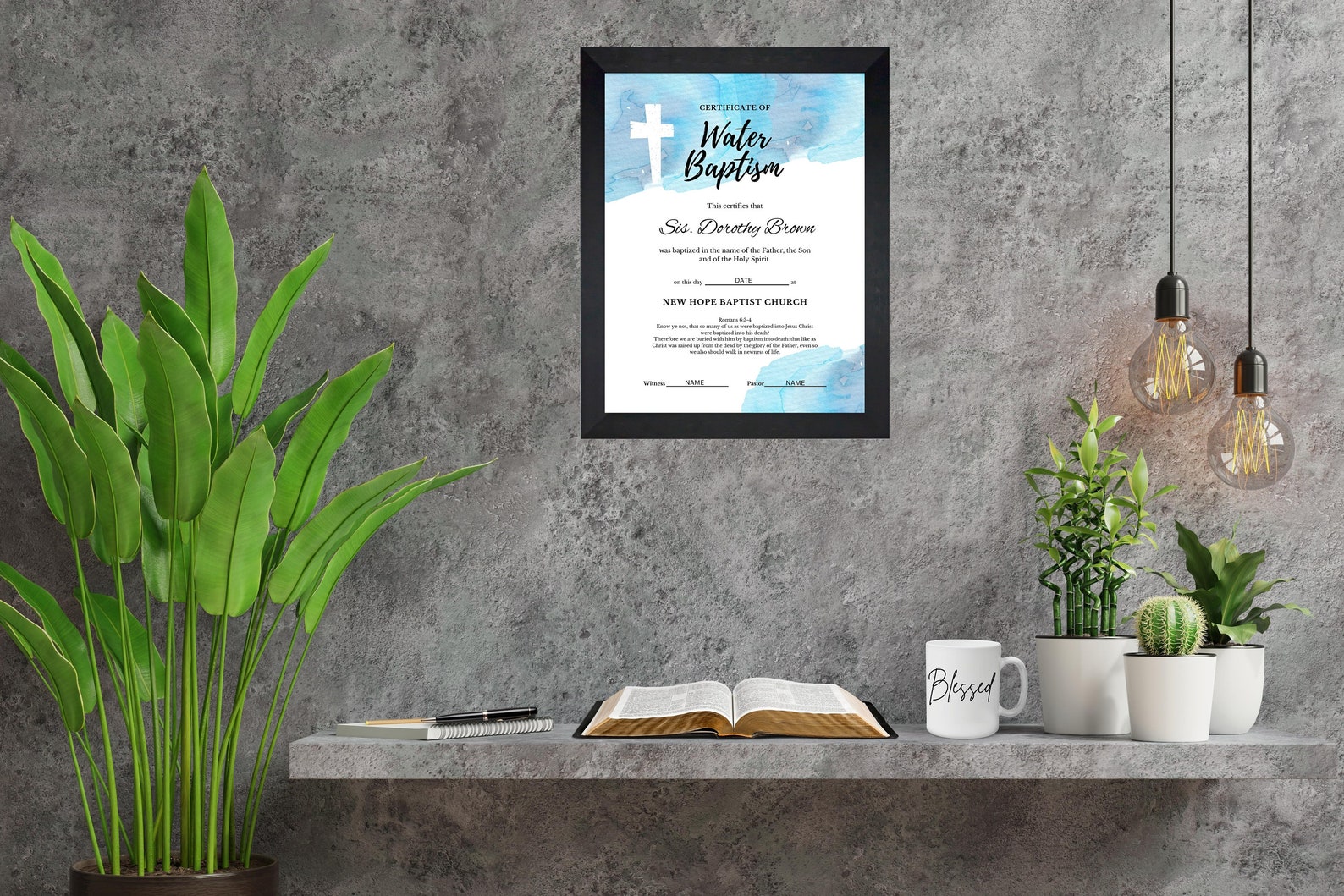 Editable Water Baptism Certificate for Baptism Ceremony With Sample ...