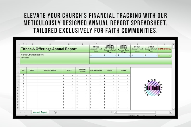 Church Offerings Bookkeeping Template | Editable Tithes & Offering ...