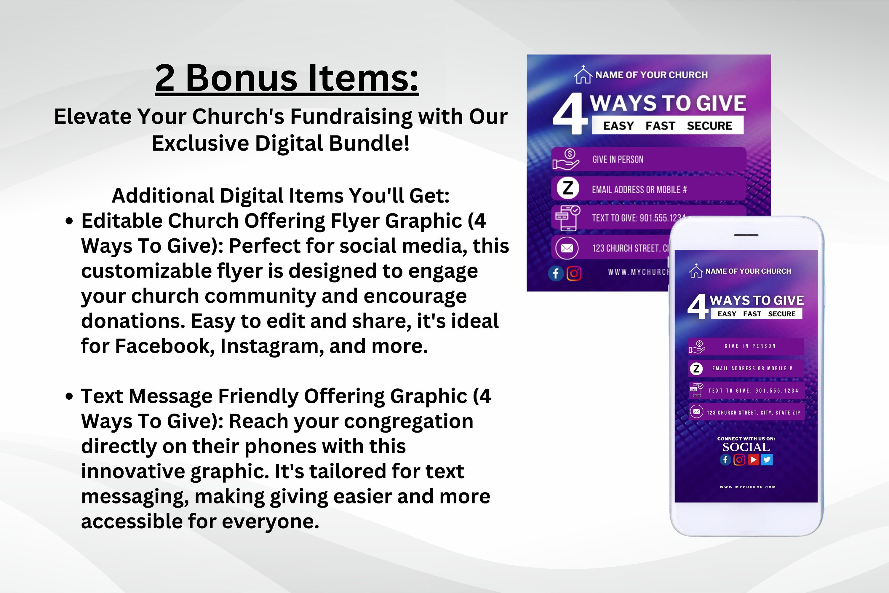 Editable Church Offering Motion Graphic 5-minute Loopable Giving Guide Multiple Donation Methods ...