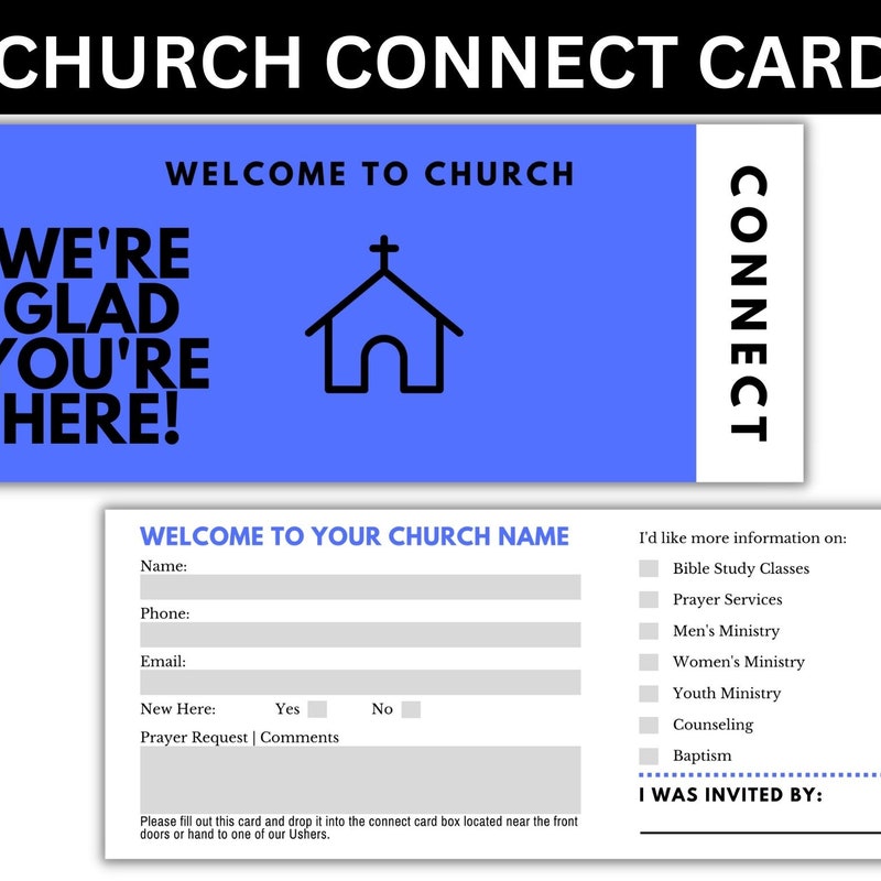Church Welcome Card - Etsy