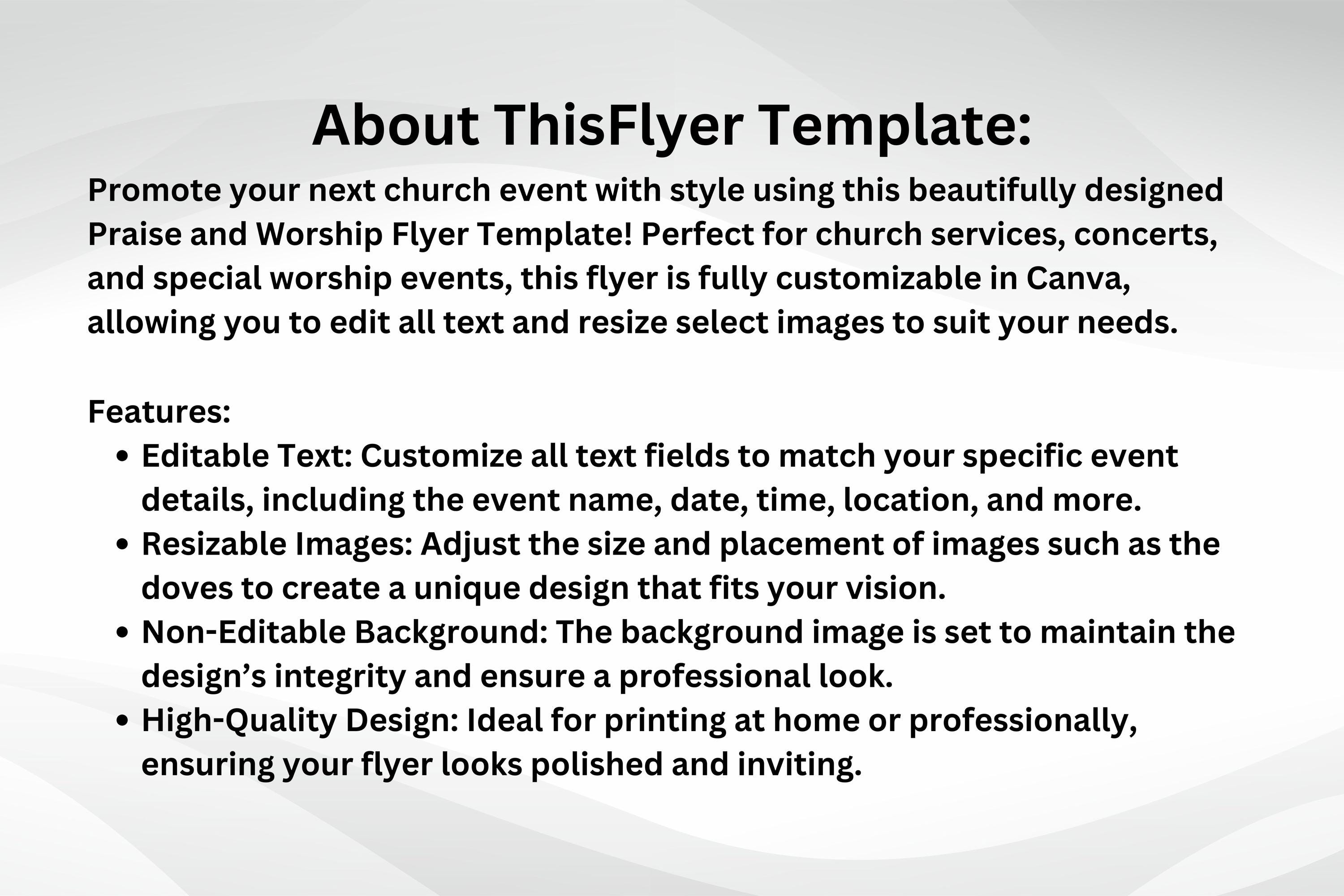 Praise and Worship Flyer Template: Church Event, Canva Design (digital ...