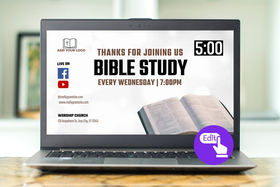 Editable Bible Study Countdown Intro for Livestreams & Church Services ...