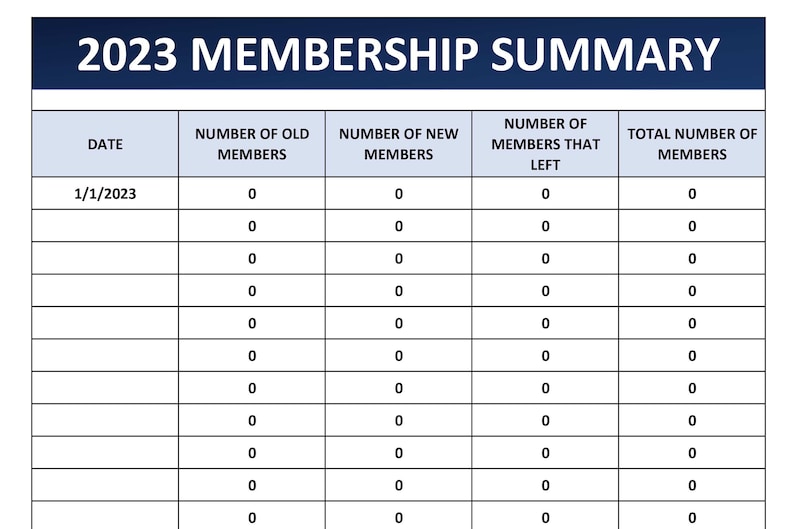 Church Membership Tracker: Excel Congregation Record Log (digital ...