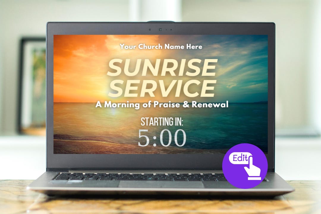 Sunrise Church Service Countdown Timer: Water Motion Video (editable in ...