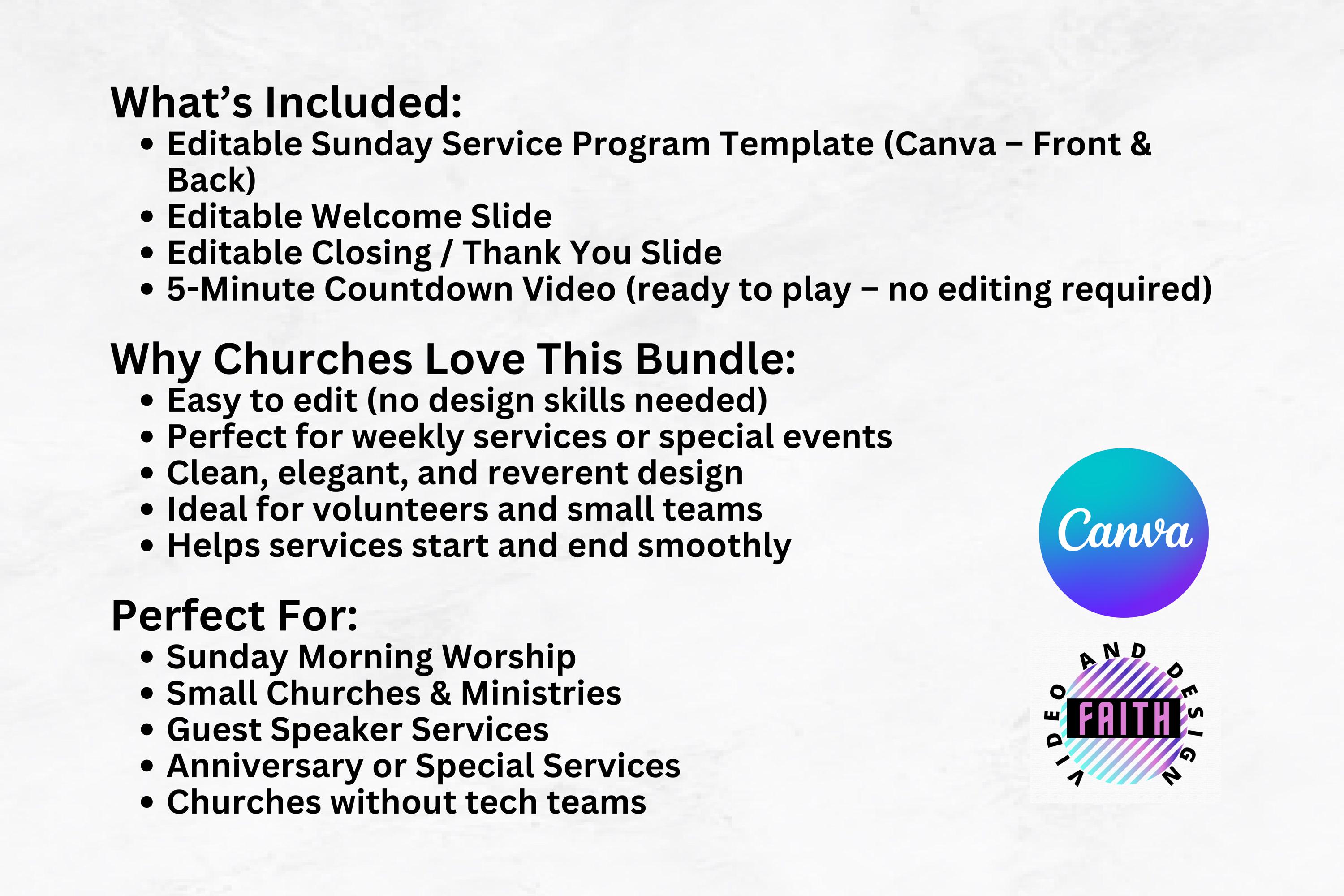 Sunday Service Starter Kit – Program, Welcome Slides & Countdown Video ...