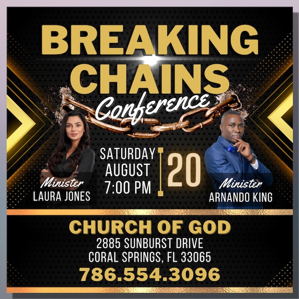 Gold and Black Church Flyer - Etsy