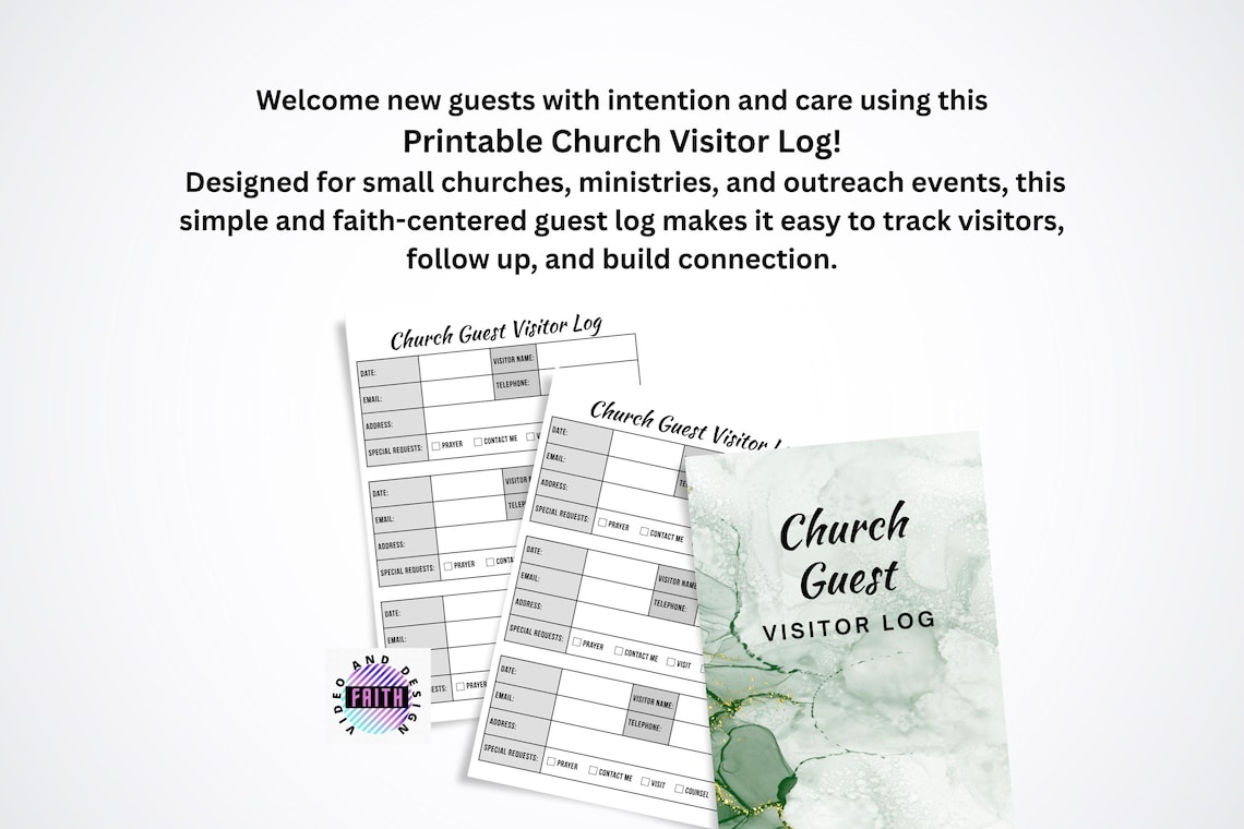 Printable Church Visitor Log: Guest Contact Form (PDF Download) - Etsy