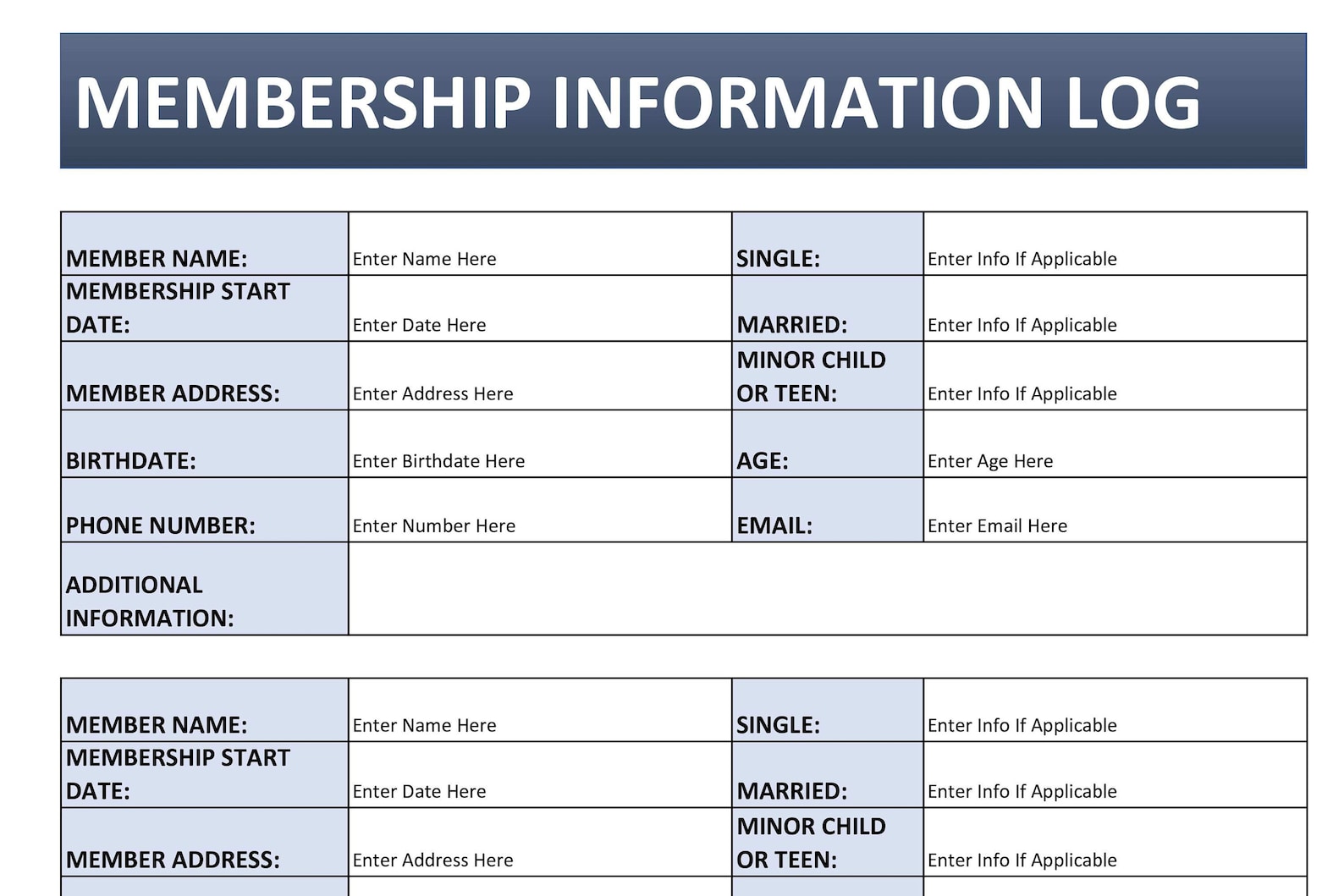 Church Membership Tracker: Excel Congregation Record Log (digital ...
