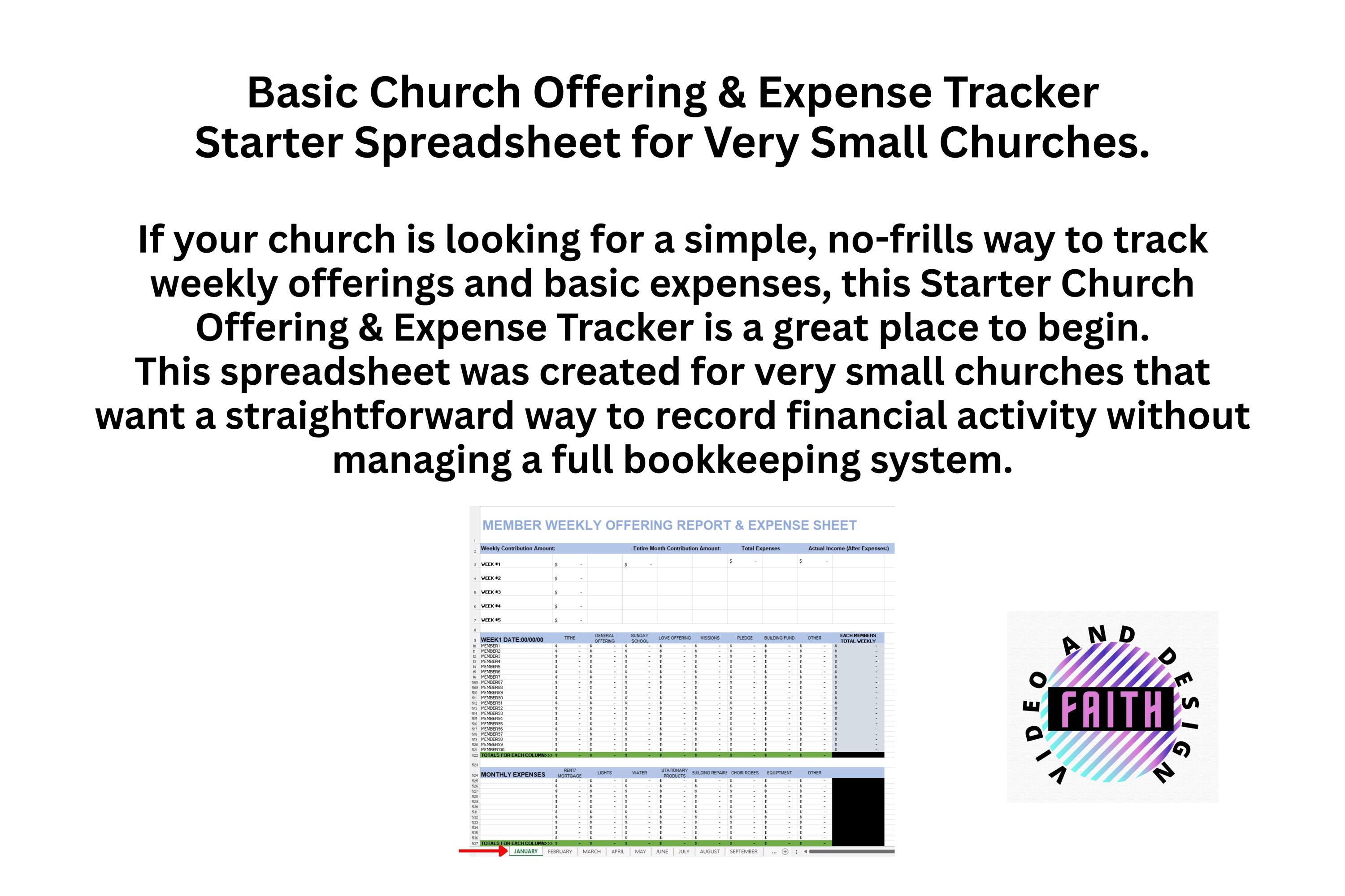 Church Finance Tracker: Weekly Contribution & Expense Spreadsheet ...