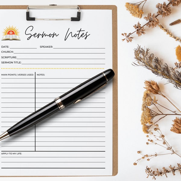 Sunday School Note Template - Etsy