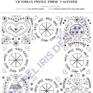 Printable Victorian Paper Puzzle Purse | Folk Art Card | Printable Card ...
