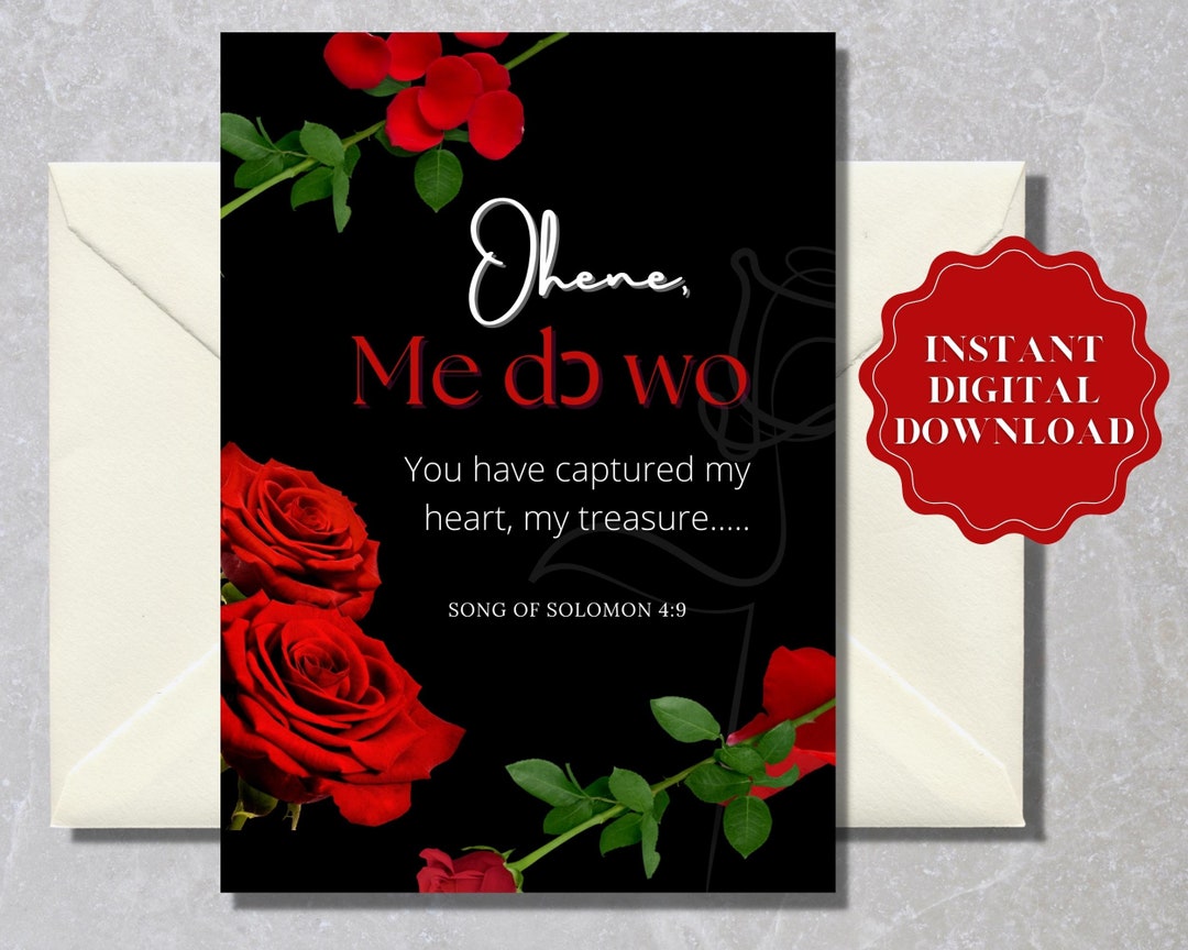 Ohene, Me Dɔ Wo, King I Love You in Twi | Romantic Ghana Greetings Card ...