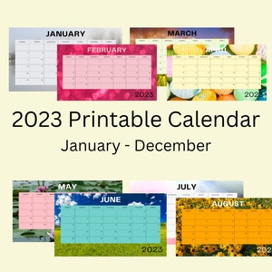 2023 Calendar Printable January Through December Calendar Year 2023 - Etsy