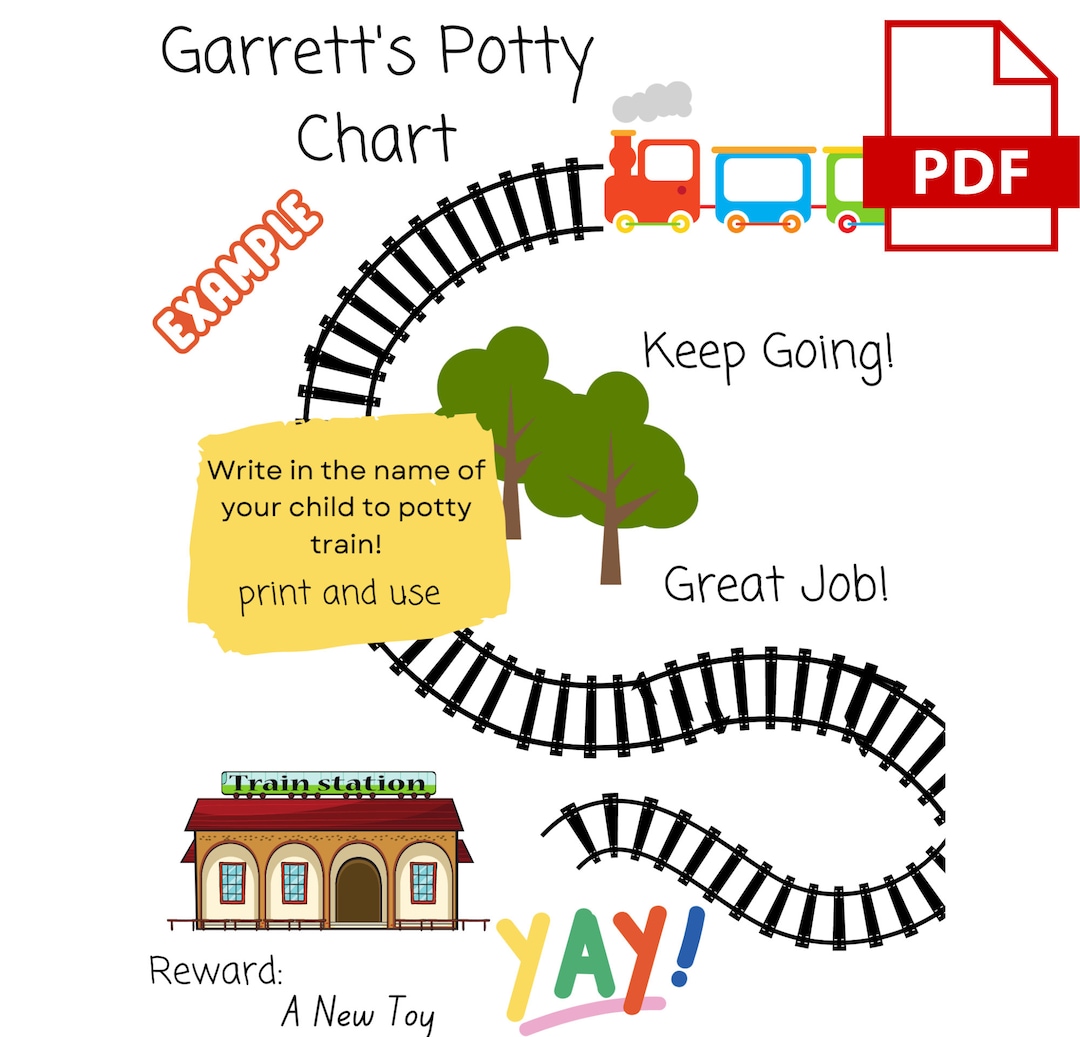 Reward Potty Train Chart - Potty Chart Train Theme for Potty Training ...