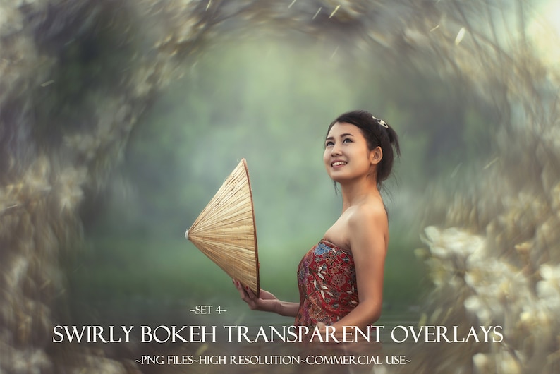 Swirly Bokeh Overlays Photoshop Overlays Blossom Flowers - Etsy