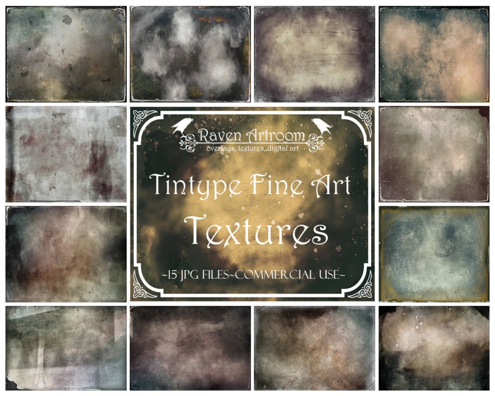 Wet Plate Collodion Textures BUNDLE, Overlays, Textures, Vintage ...