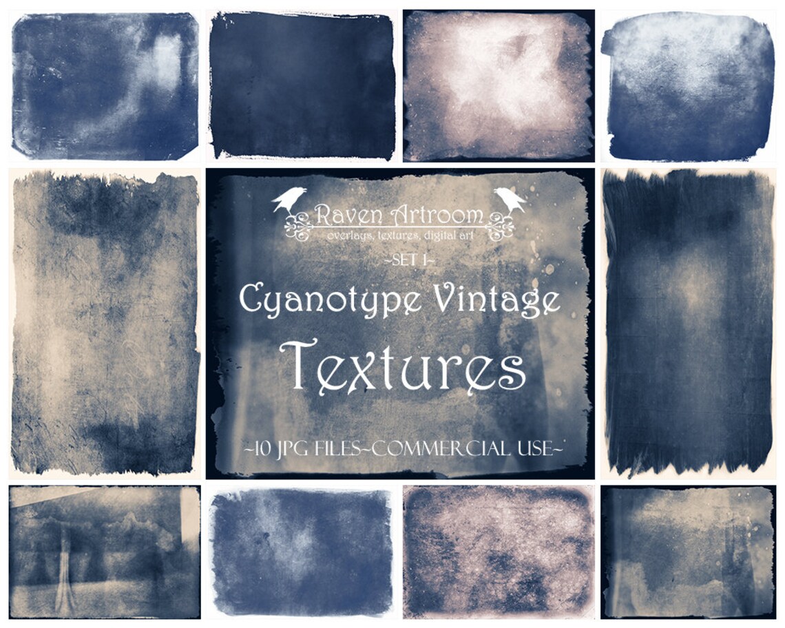 Cyanotype Textures, Photoshop Textures, Photoshop Overlays, Fine Art ...