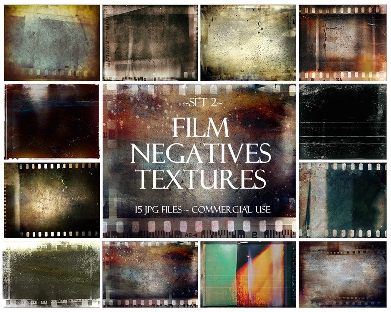 15 Film Textures Negative Textures Photoshop Textures - Etsy