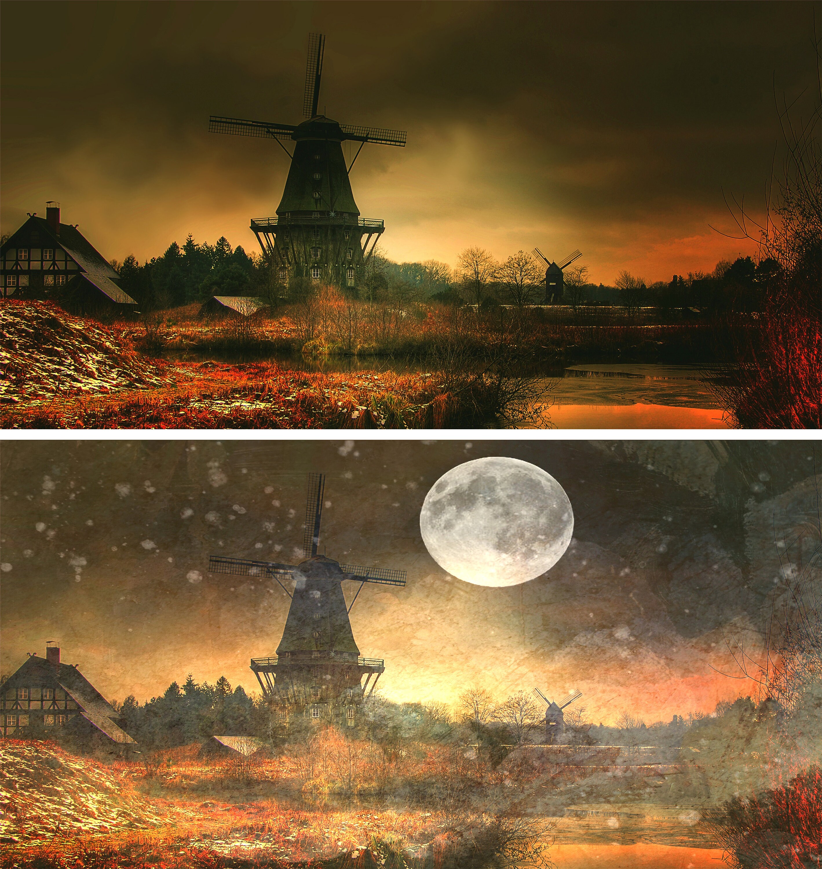 12 Vintage Moon Backgrounds Overlays Photoshop Textures | Etsy