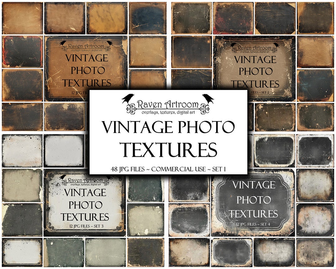 48 Vintage Photo Textures, Portrait Overlays, Wet Plate Collodion ...