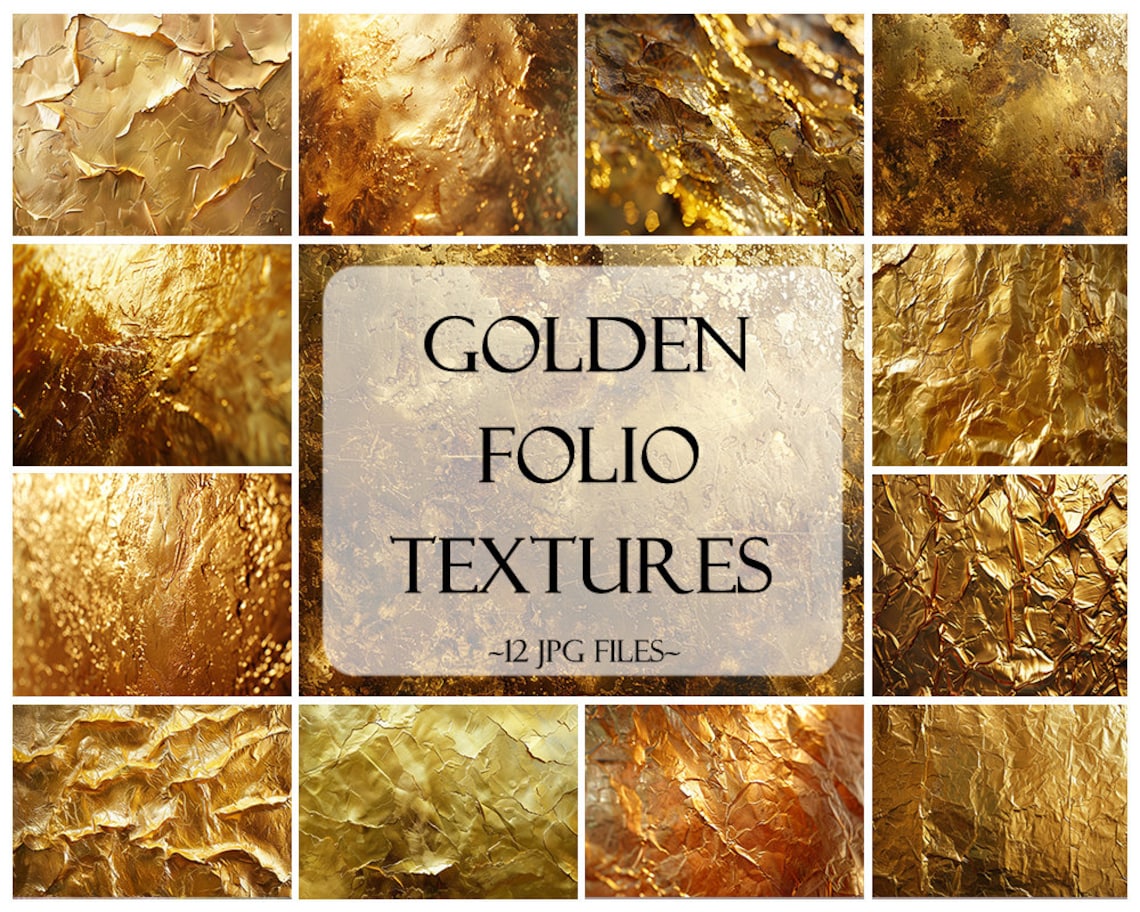 Golden Folio Textures, Photoshop Overlays, Vintage Textures, Grunge ...