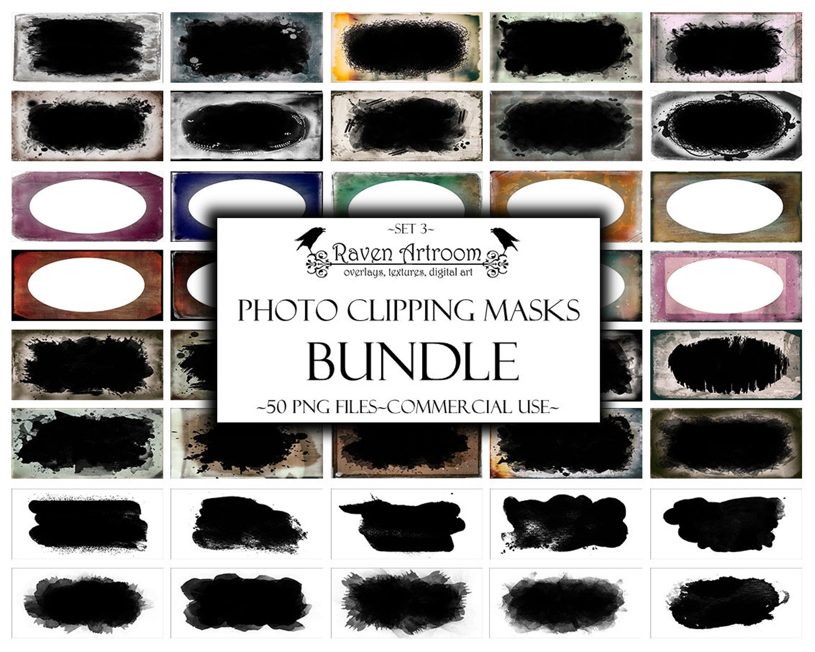 180 Clipping Photo Masks Clipping Masks Bundle Watercolor - Etsy
